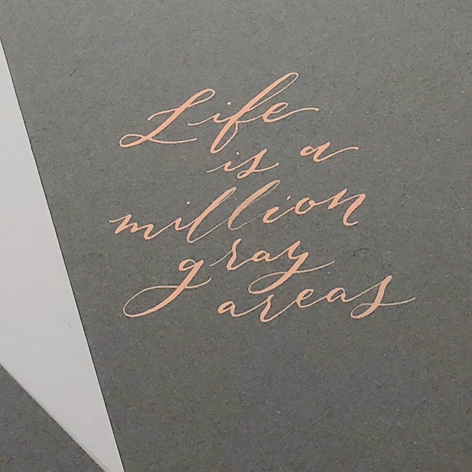 Gray Area Calligraphy Pad - Life After Breakfast